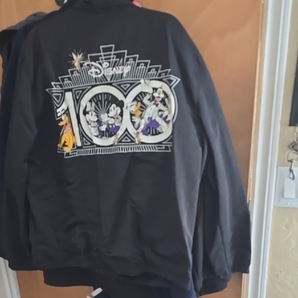 Disney | Jackets & Coats | Disney Black Bomber Jacket With Character ...